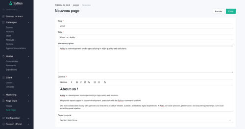 Sylius Store | A marketplace with free and paid Sylius plugins - AalitySimplePageCMSBundle by Aality